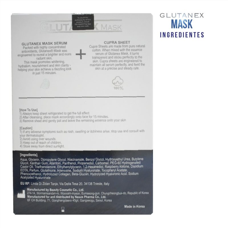 GLUTANEX™ MASK Mascarillas faciales Reafirmantes, Aclarantes ...